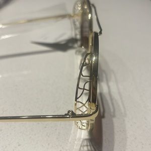 Accessories | Nwt Oversized Gold Metal Aviators Sunglasses | Poshmark